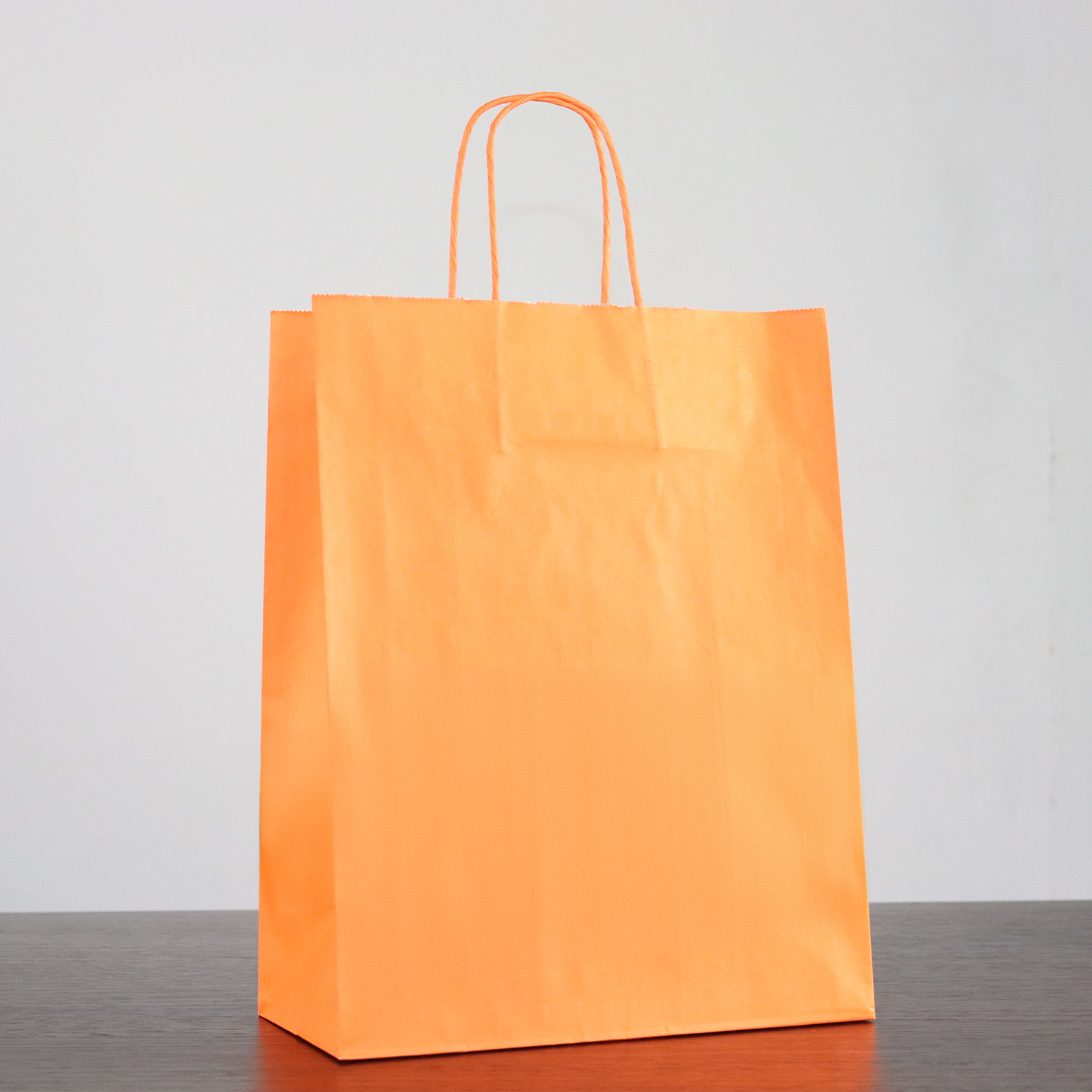 Orange Paper Bags with Handles - Mascatrans